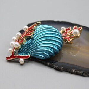 Jewelry | Jewelry Pin Brooch Pendant Shell Water Coral Reef Gold Tone ...